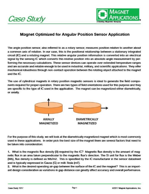 Case Study: Magnet Optimized for Angular Position Sensor Application ...