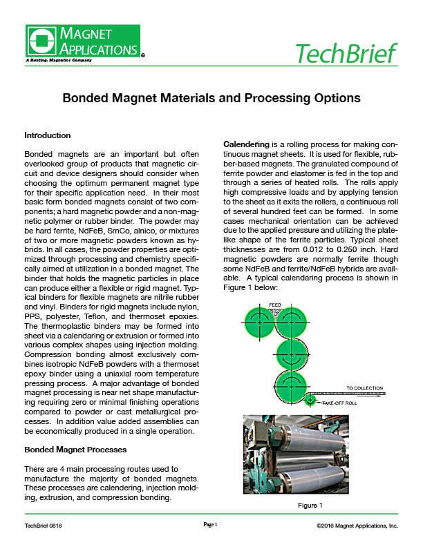 Bonded Magnet Materials and Processing Options - Bunting DuBois